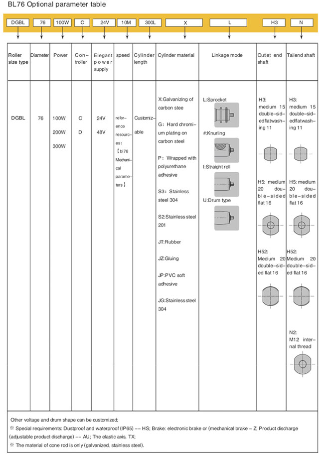 Φ76 High Torque Motor Drive Roller 48V 300W Double Sprocket Motorized ...